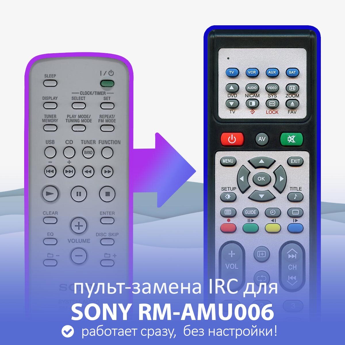 Пульт-замена для SONY RM-AMU006