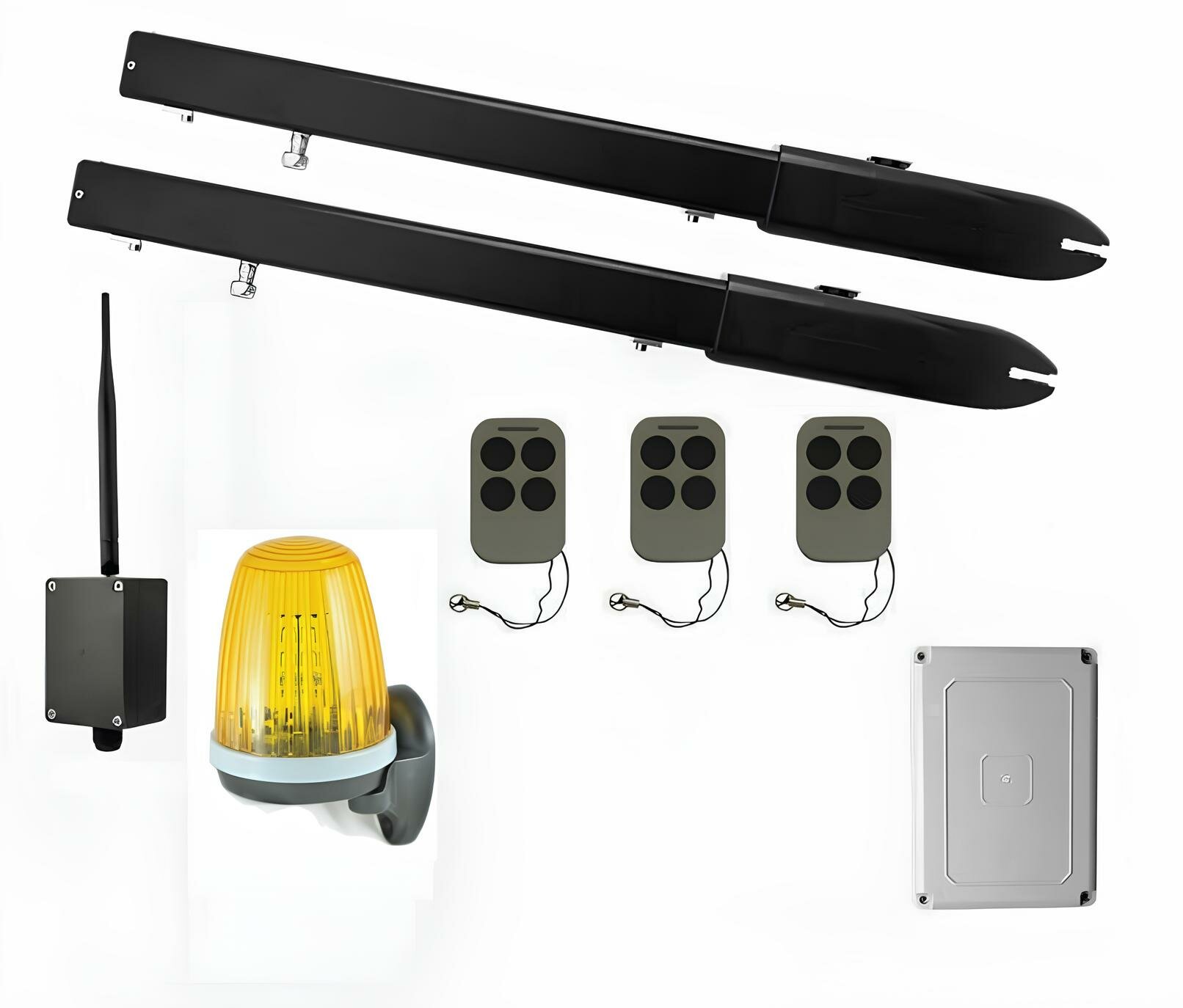 Автоматика для распашных ворот KSW-3000 L-T3-3K-BT, комплект: 2 привода, блок управления, 3 пульта, лампа, Bluetooth-модуль