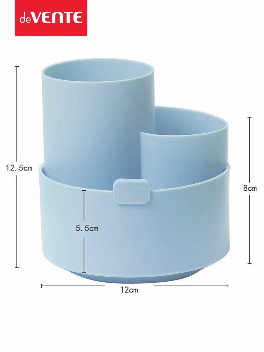 Подставка карандашница, органайзер для ручек и карандашей настольный, вращающийся, с подставкой под телефон, 12x12,5x12 см