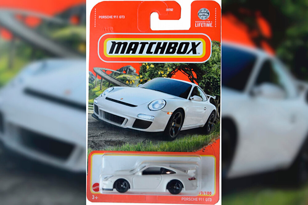 Модель коллекционная MATCHBOX Porsche 911 GT3, white (длина модели 6-10 см)