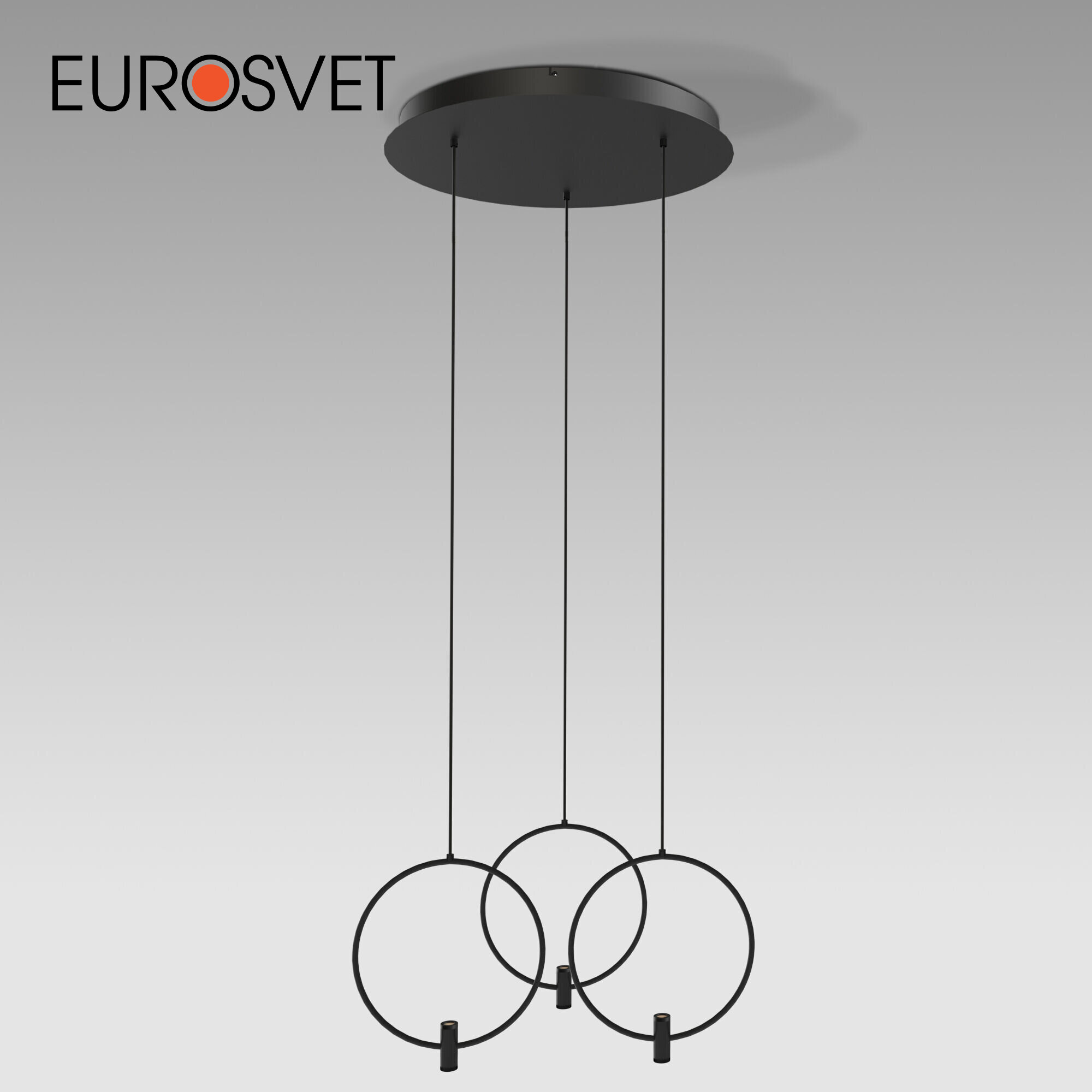 Подвесной светодиодный светильник Eurosvet Layla 50257/3 LED, 18 Вт, 4000К, цвет черный