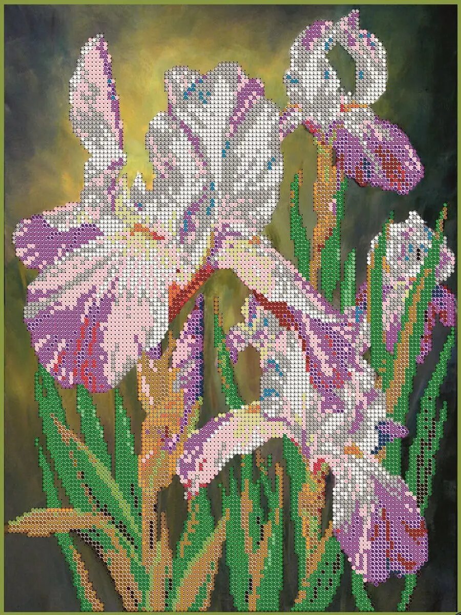 Набор для вышивания бисером Светлица Ирисы бисер Чехия 30,9*25 см