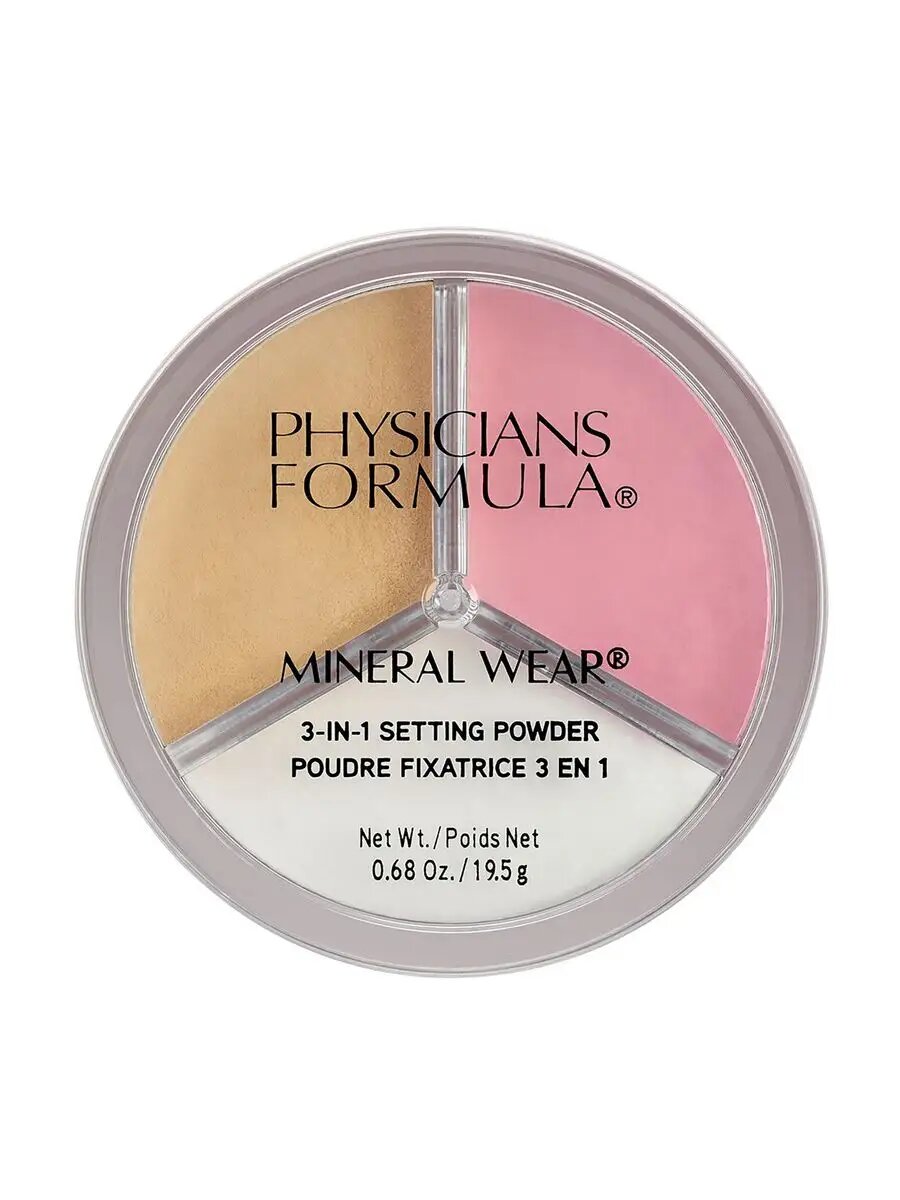 Минеральная рассыпчатая пудра 3-в-1 для фиксации макияжа/