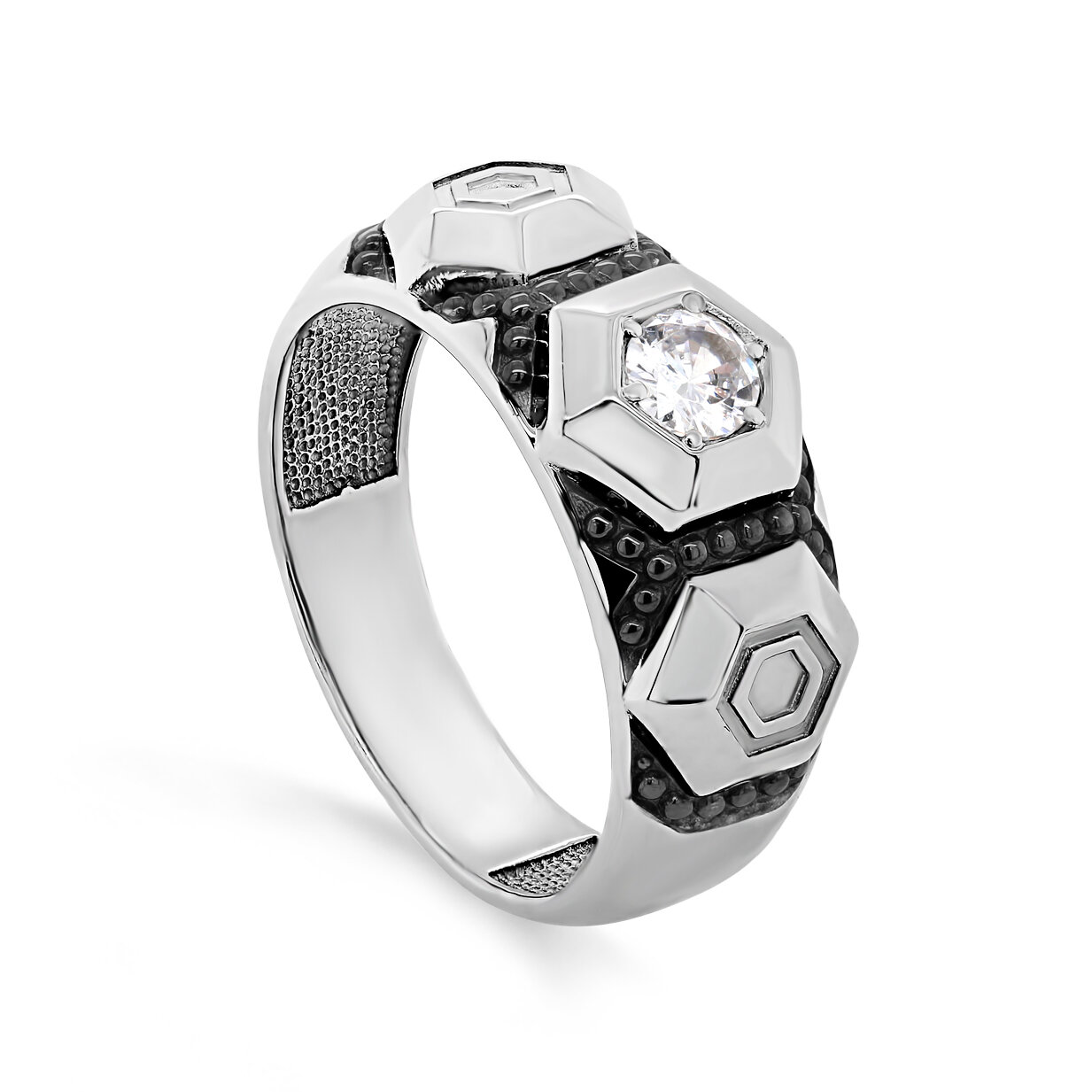 Кольцо тонкое, серебро, 925 проба, фианит