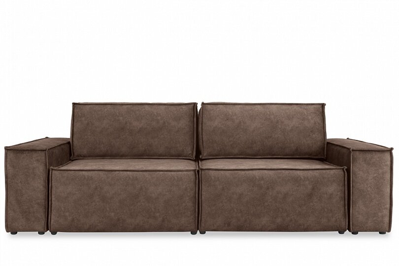 Прямой диван Сиэтл 2 Коричневый Велюр, еврокнижка, 274х116х73 см, с ящиком для белья
