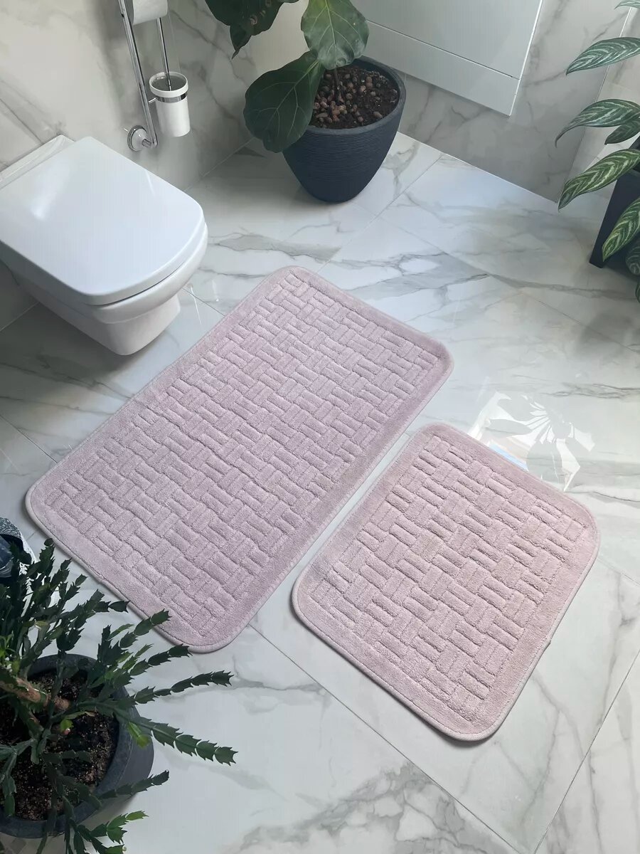 Коврики набор Natali's Carpets на пол для ванной и туалета 2 шт 100х60/60х50 см Турция