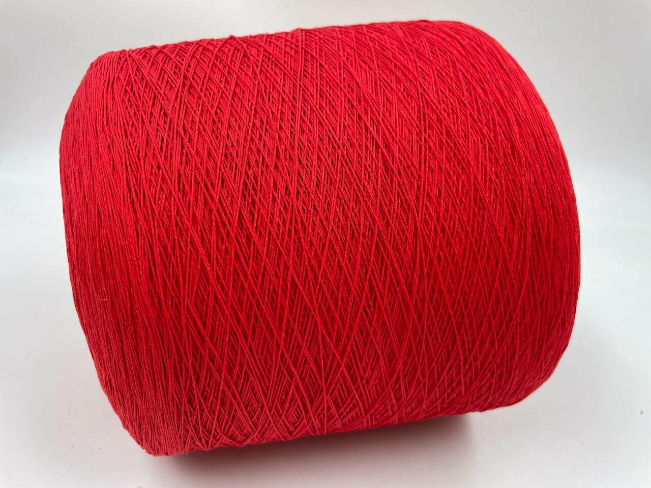 Бобина Итальянской хлопковой пряжи Ice seventy Emilcotoni "Томат" 450 грамм (стоковая бобинная)