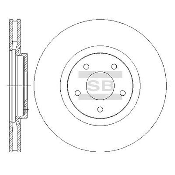 HI-Q SD4239 диск тормозной передний\ Nissan (Ниссан) qashqai 1.6 / 2.0dci 08 (Комплект 2 штуки)