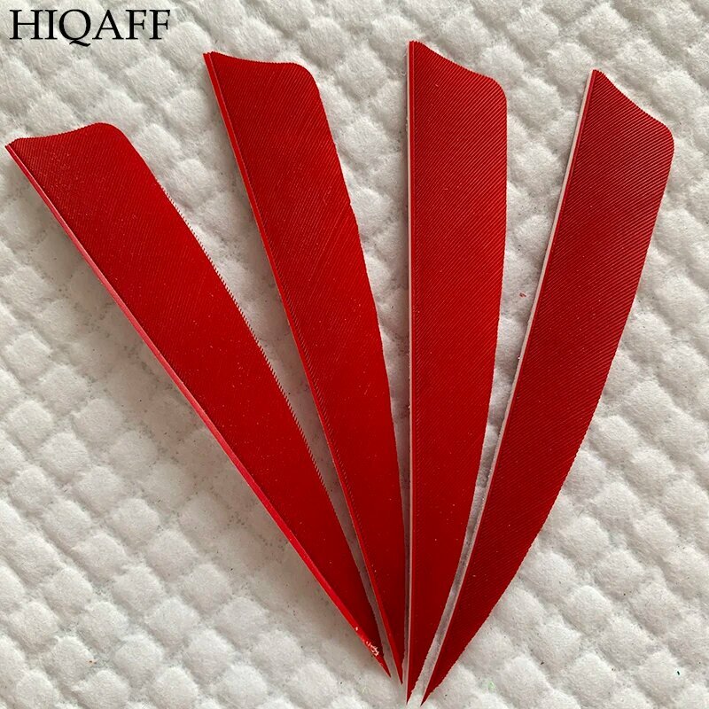 Стрелки для лука HIQAFF 4 дюйма, 50 шт, из перьев индейки Красный, Красный