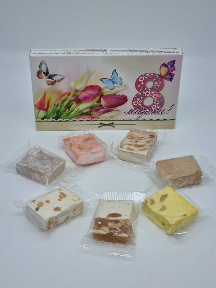 Набор с 8 Марта сладости нуга и мальбан