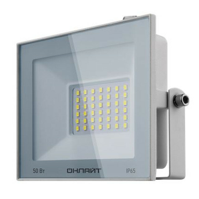 Прожектор светодиодный онлайт, 50 Вт, 6000 K, IP65, LED, белый