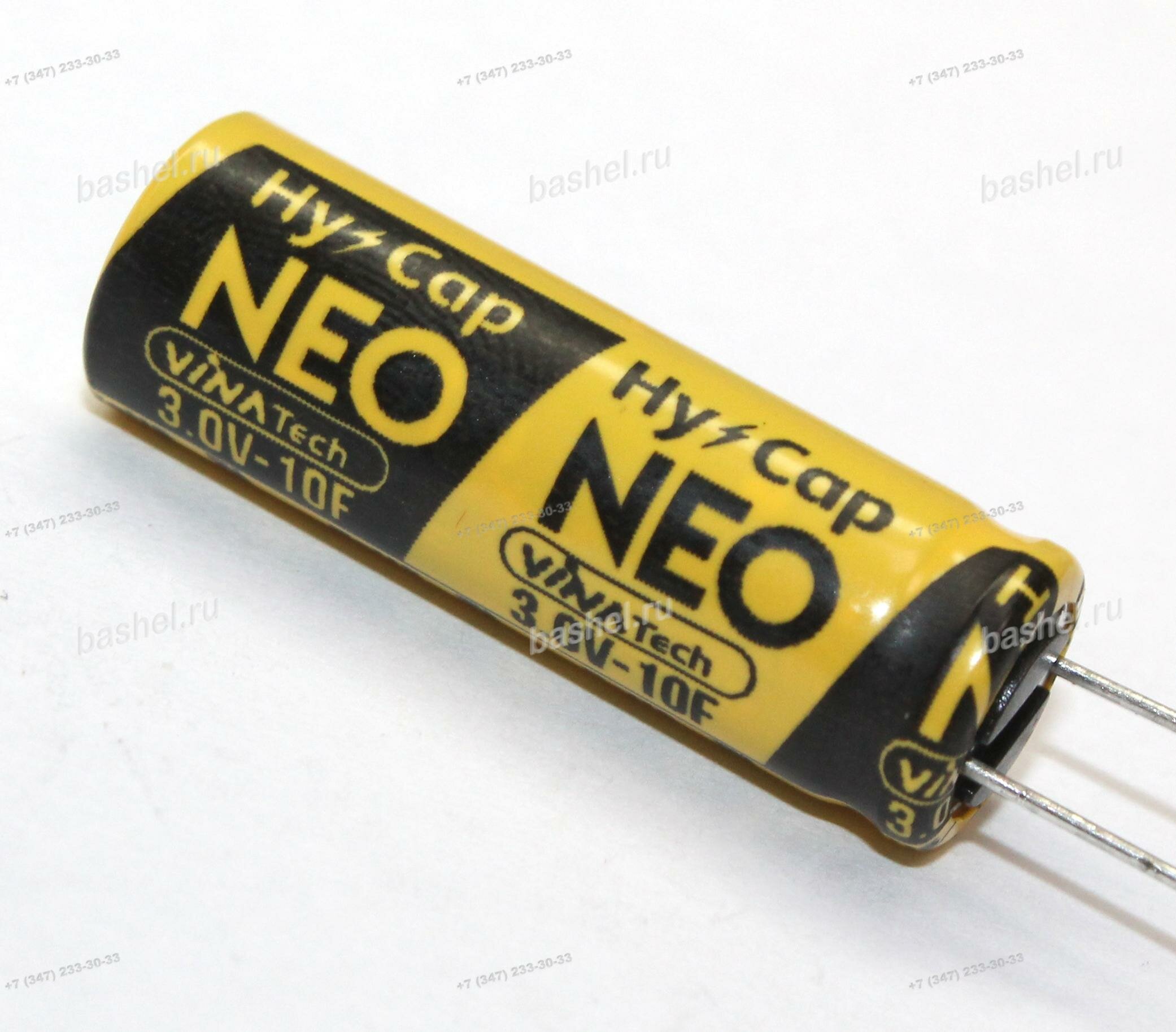 WEC3R0106QG, ионистор, VINATECH, 3.0 В, 10 Ф, 10x30 мм с радиальными выводами