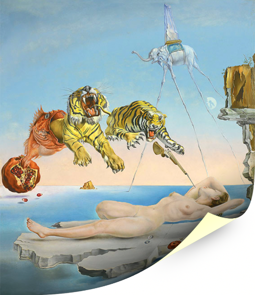 "Сон, навеянный полетом пчелы", Дали, Сальвадор, картина (репродукция) (30х35 см / без подрамника)