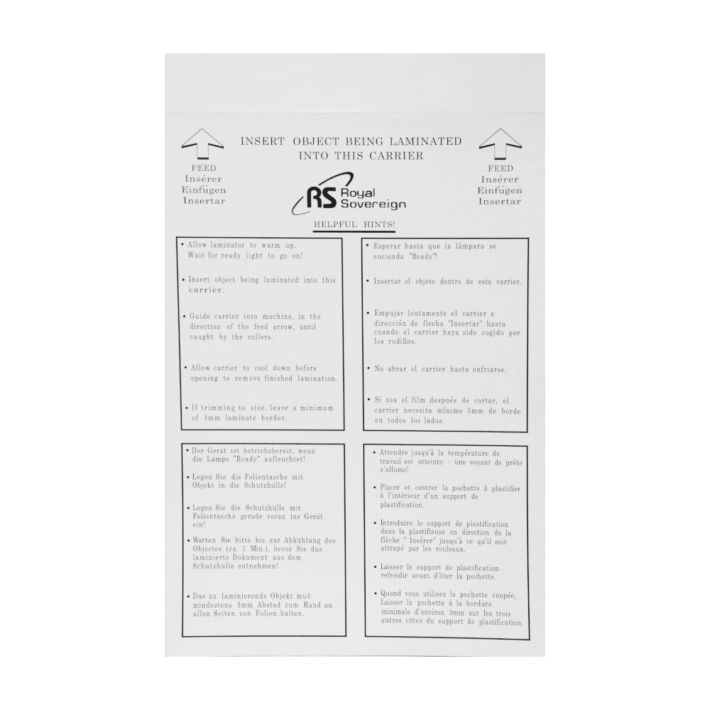 Конверт защитный для ламинирования 303x426мм большой