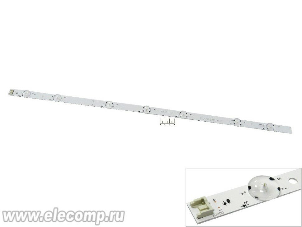 Светодиодный модуль 3V 61.5см 7LED с линзой 3C7CZ61715