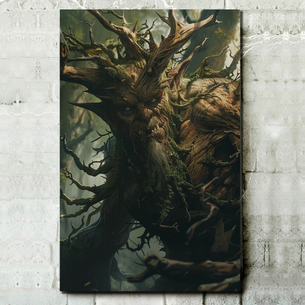 Картина интерьерная на дереве Шурале татарские народные сказки (Экият, Татарстан алга, Тукай) - 15819 В