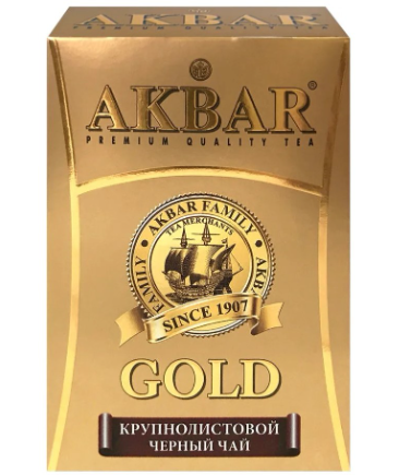 Чай Akbar Gold, черный крупнолистовой, 250 г