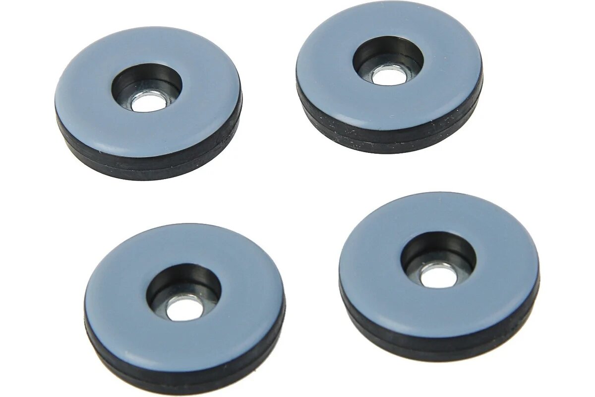 Тундра Накладка мебельная круглая, D=30 мм, 4 шт, полимерная, цвет серый 3609884