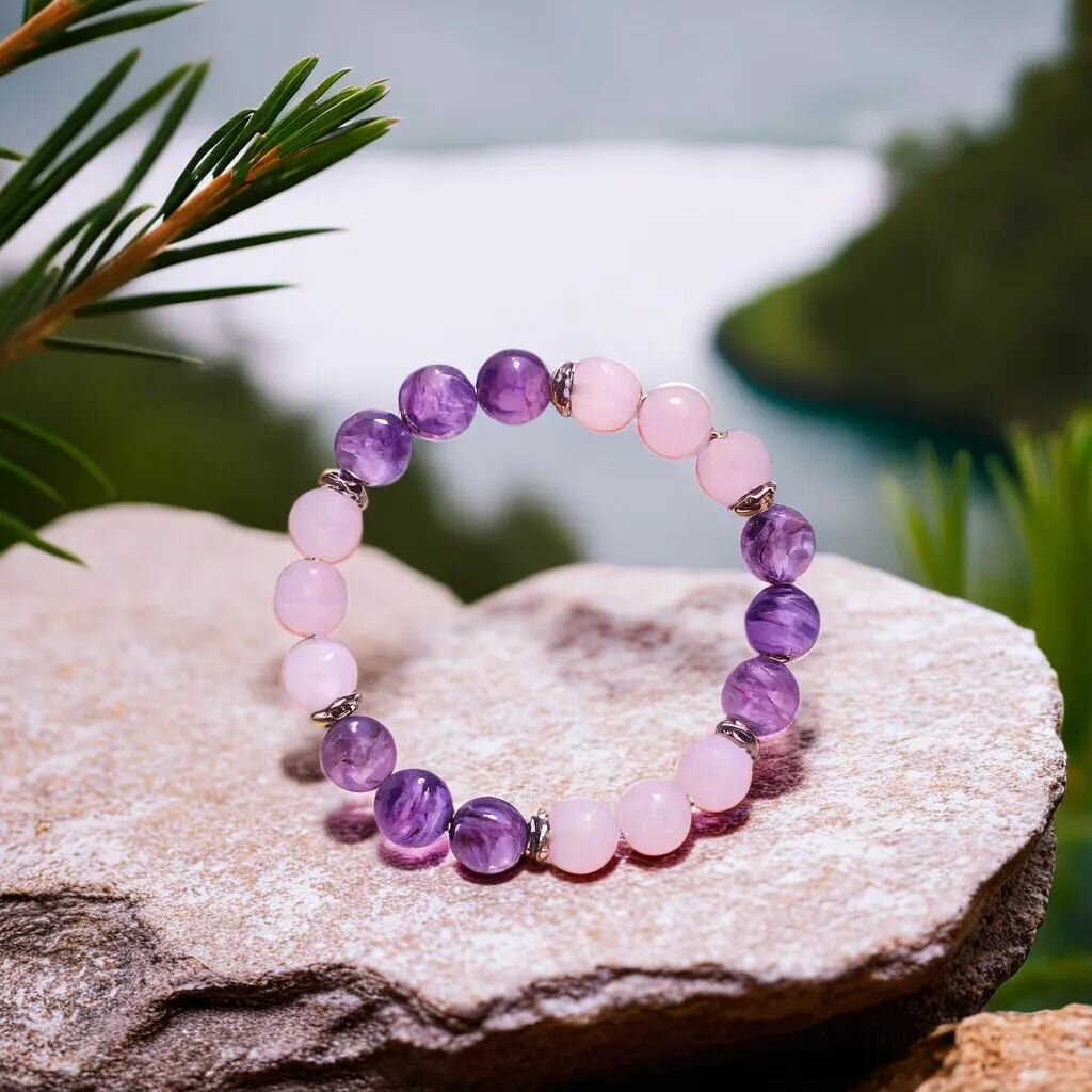 Браслет, аметист, чароит