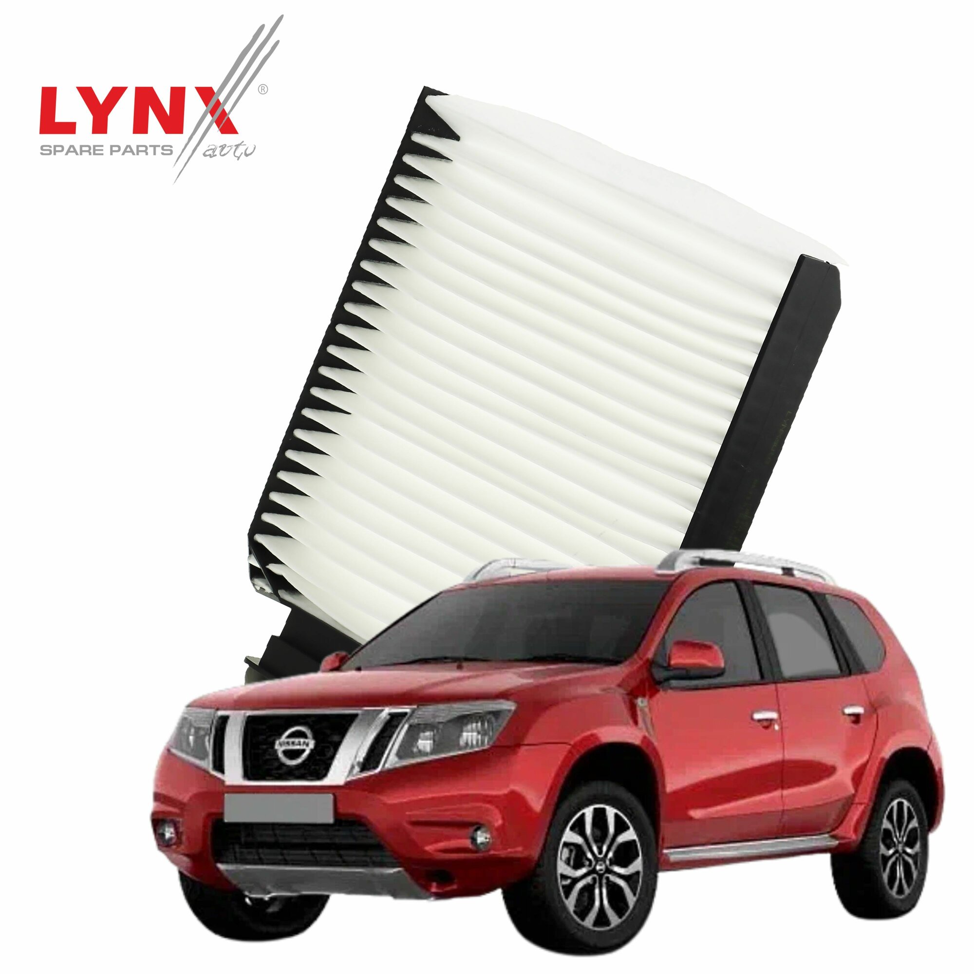 Фильтр салонный Nissan Terrano (3) / Ниссан Террано 2014 2015 2016 2017 2018 2019 2020 2021 2022 / 1шт LYNXauto