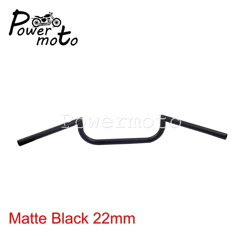Руль Clubman Drag Bar Cafe Racer 1 и 7/8 дюймов (22 мм и 25 мм) для Harley, matte black 22mm