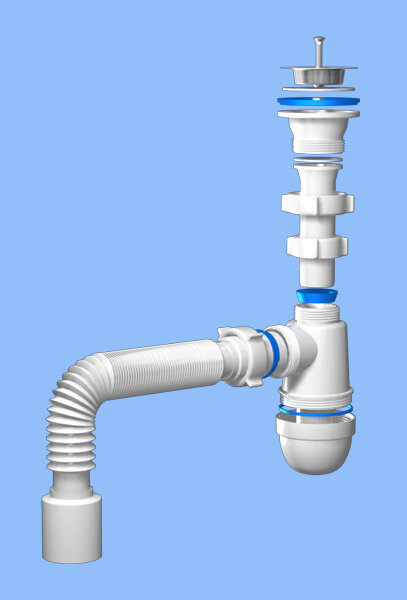 Сифон 1 1/2 с гофрой 40 х 50 C0110 Ани