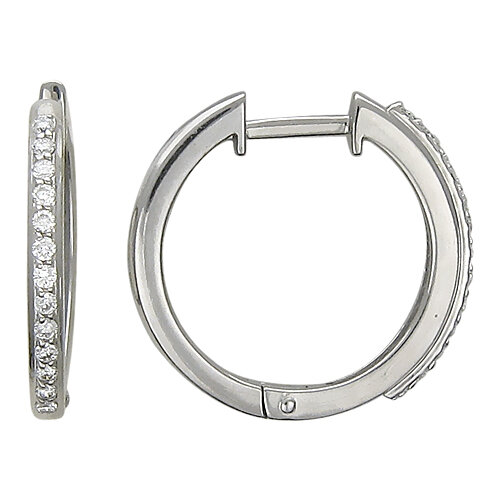 Серьги конго, белое золото, 585 проба, бриллиант