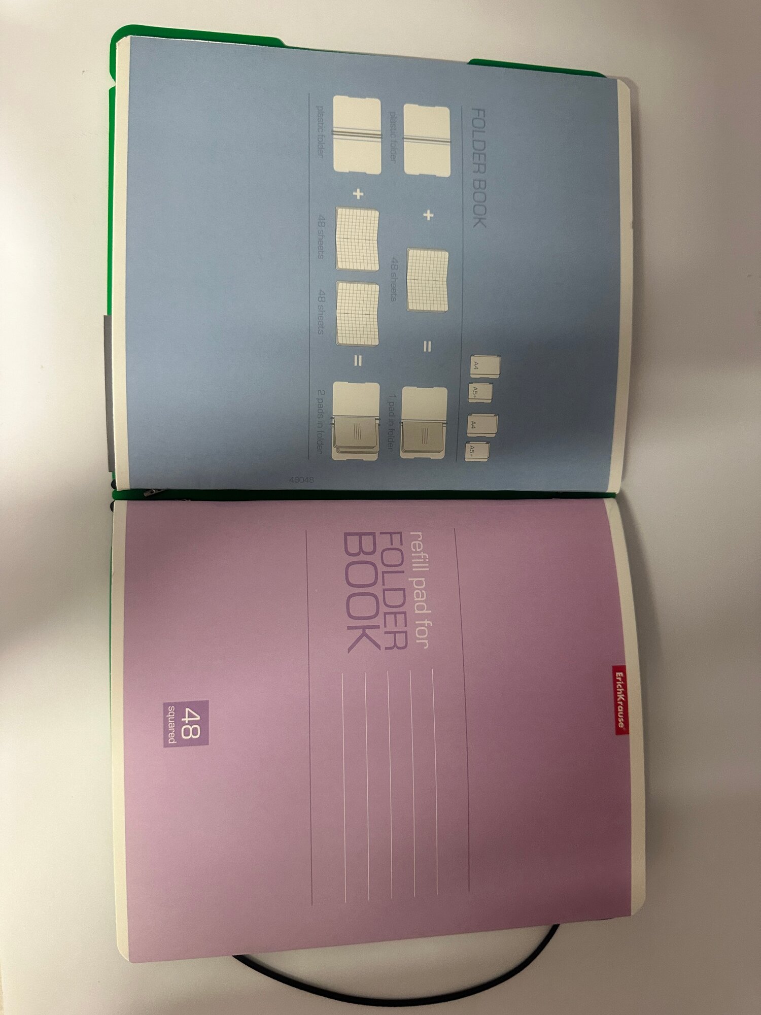 Тетрадь общая съемн пл обл EKFolderBook Classic зелен А5+ 2x48л клет 48022