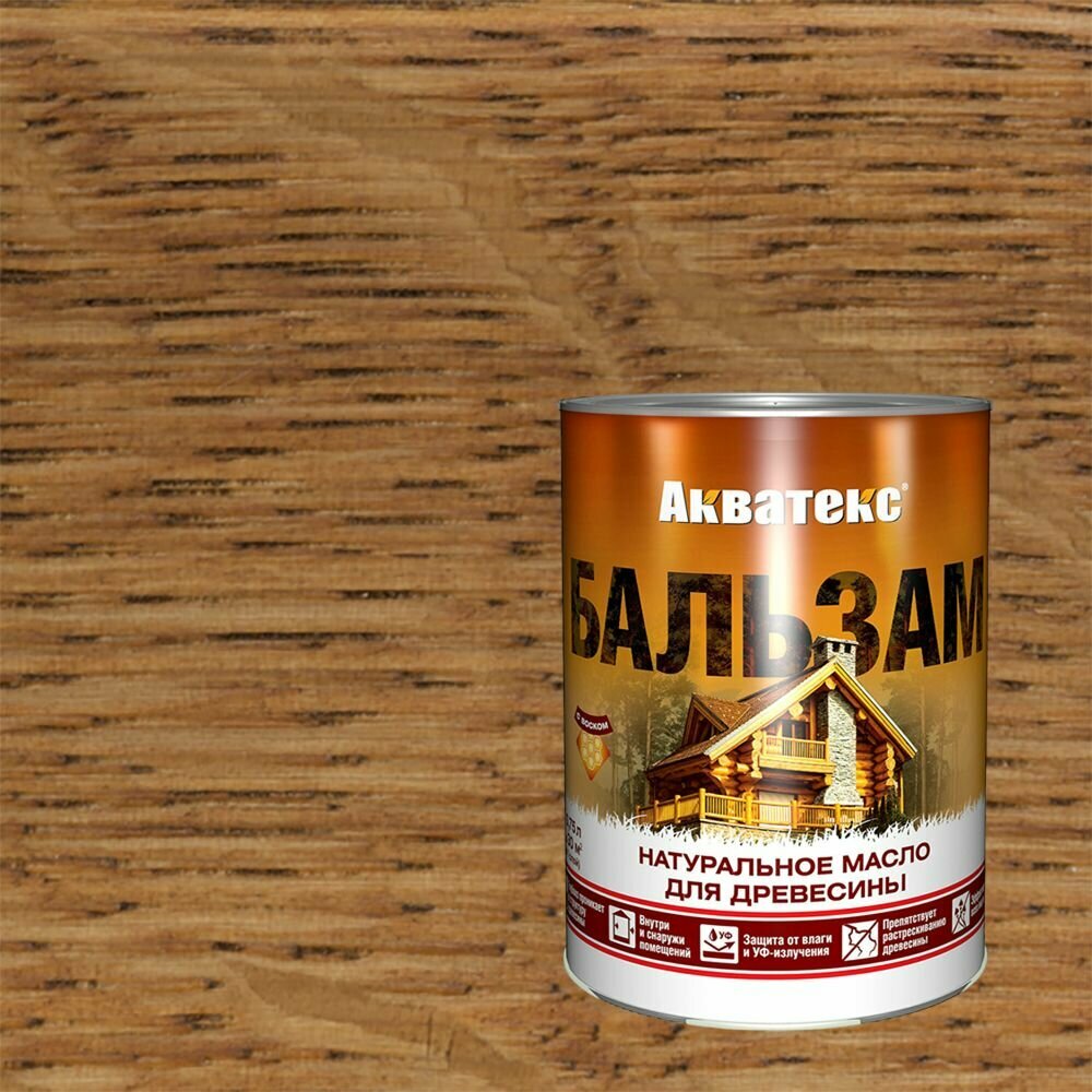 Масло натуральное для древесины Акватекс-Бальзам (0,75л) тик