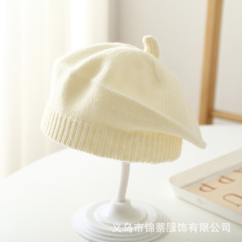 Весенне-осенний корейский вариант для мальчиков и девочек, универсальный вязаный берет ярких цветов, детская стильная повседневная шерстяная шапка, шапка художника.