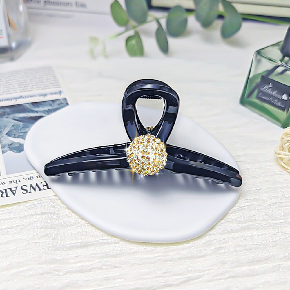 Заколка для волос "Акула", трехслойная, со стразами, бантом, марлевая ткань, 11см