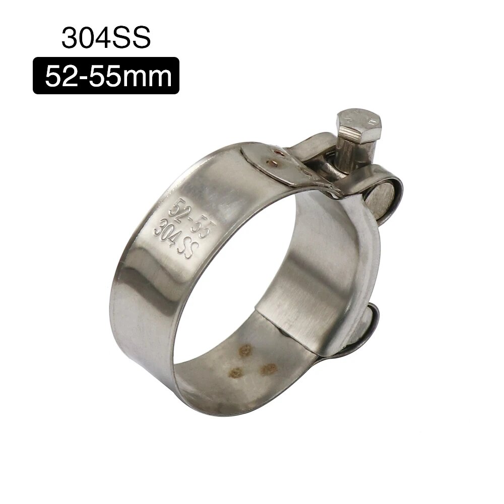 ZS MOTOS мотоцикл из нержавеющей стали 304, одинарный хомут для выхлопной трубы, трубка 26-63 мм, зажим для выхлопной трубы, зажим для глушителя без шнуровки