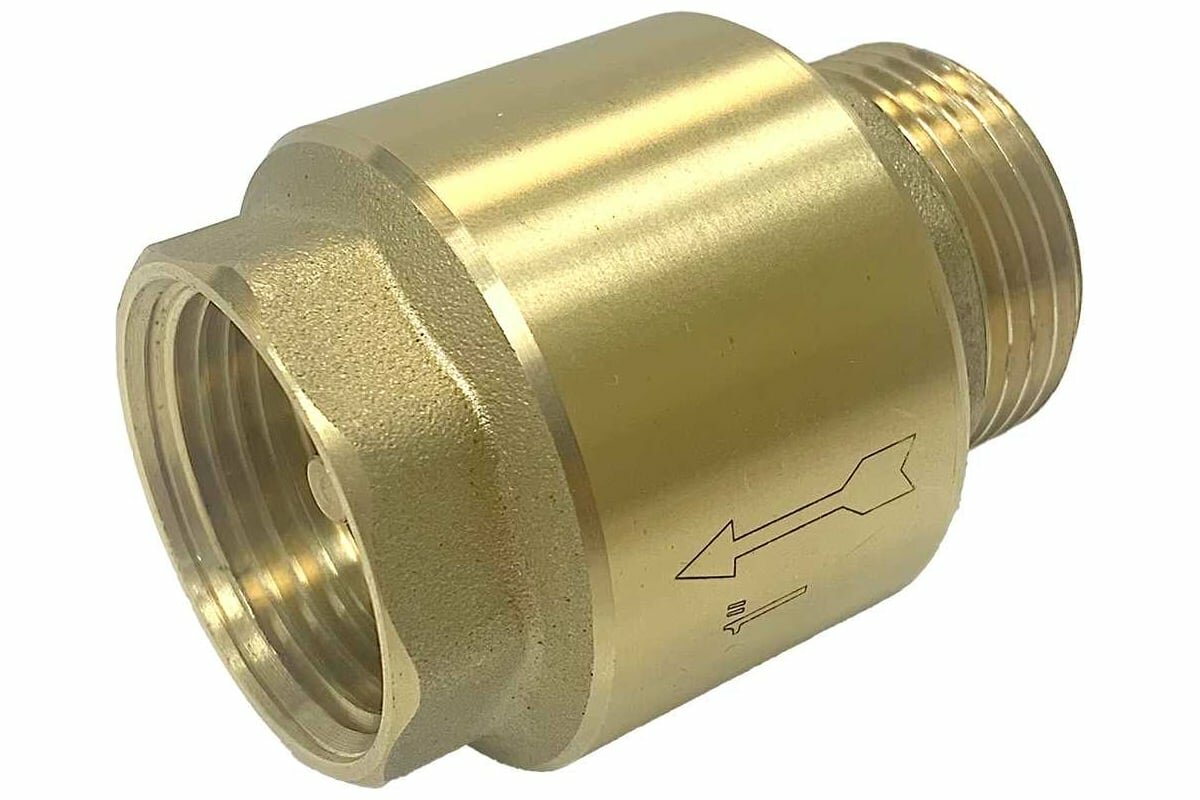 Обратный клапан 1", латунь, толкатель латунь, поток от НР к ВР UNIPUMP 97663