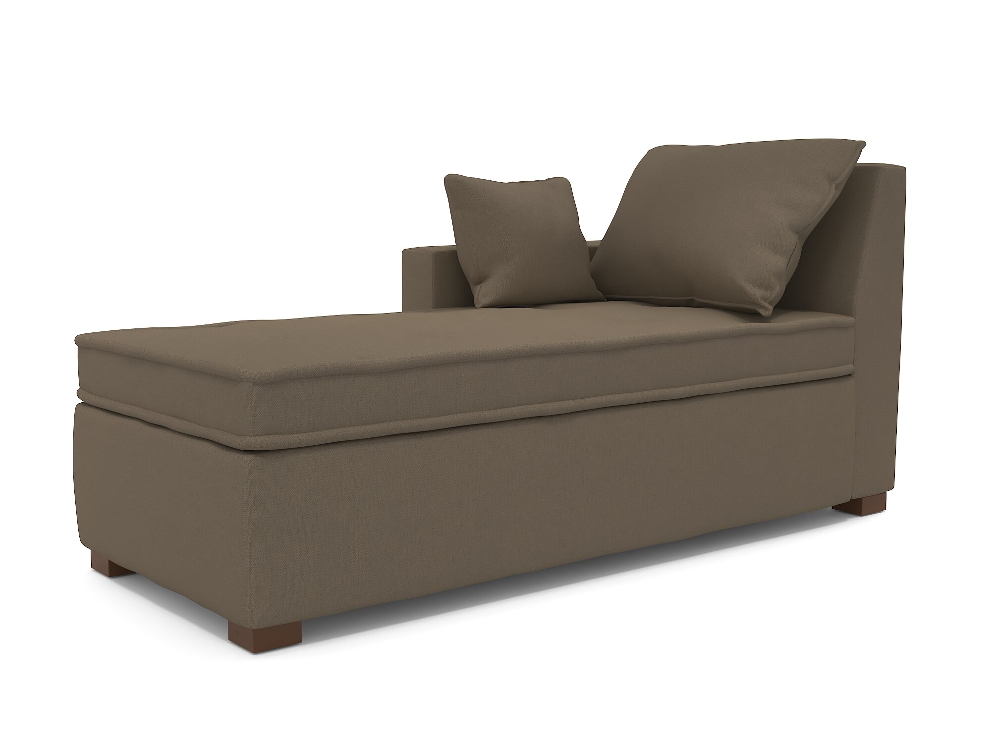 Кушетка Arsko Ларс, рогожка, с подлокотниками, съемные подушки, коричневая