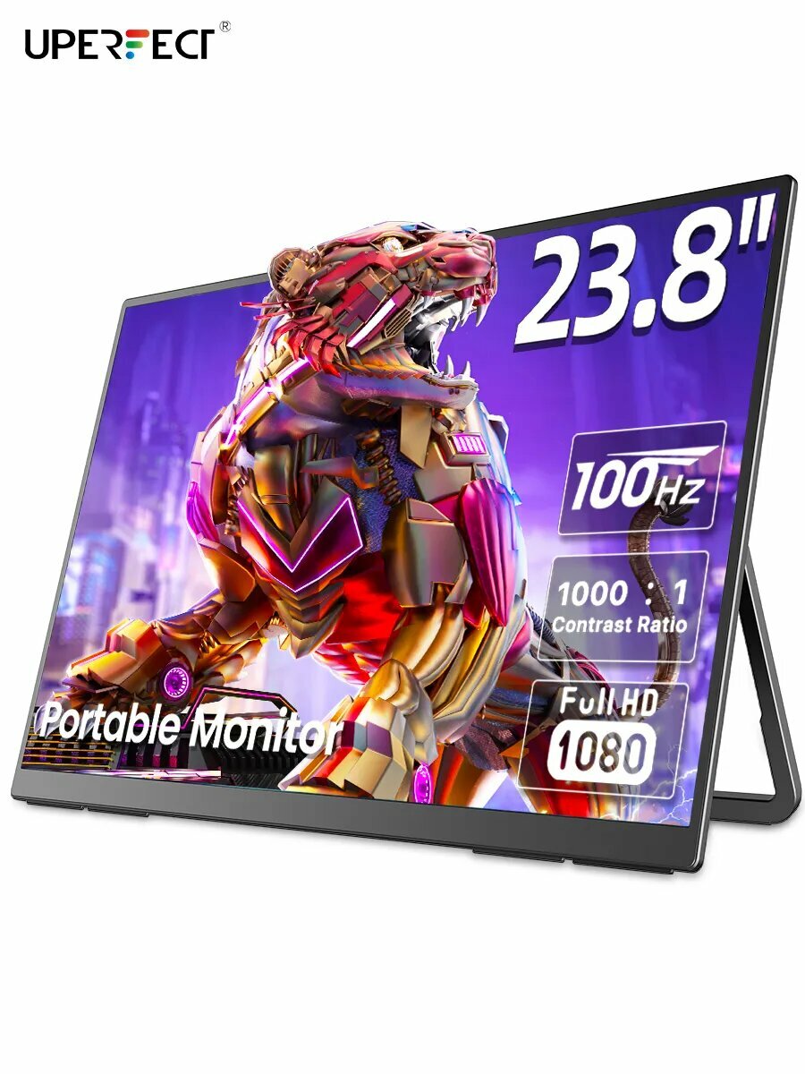 23.8" Монитор Портативный игровой монитор 23.8,1920*1080P 100HZ Складная подставка, черный