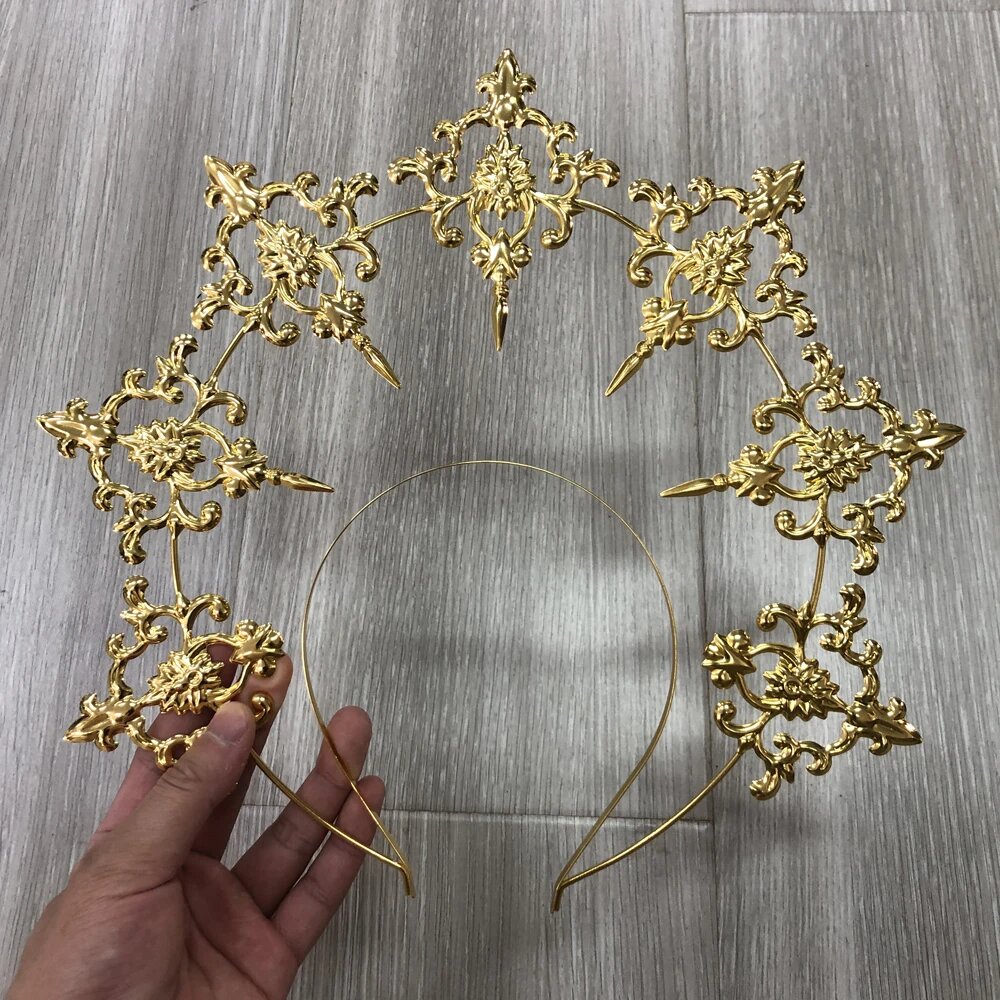Металлическая корона для Хэллоуина Gold crown headpiece