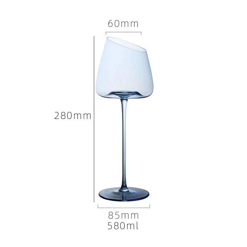 CZHOMMAGIC стеклянный бокал для красного вина 580 мл, набор из 2 штук Белый, Blue 1Pcs