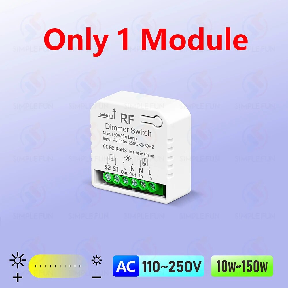 Беспроводной диммер SLMPLEFUN DIMMER01+WP073DIM+KT07DIM only 1 receiver