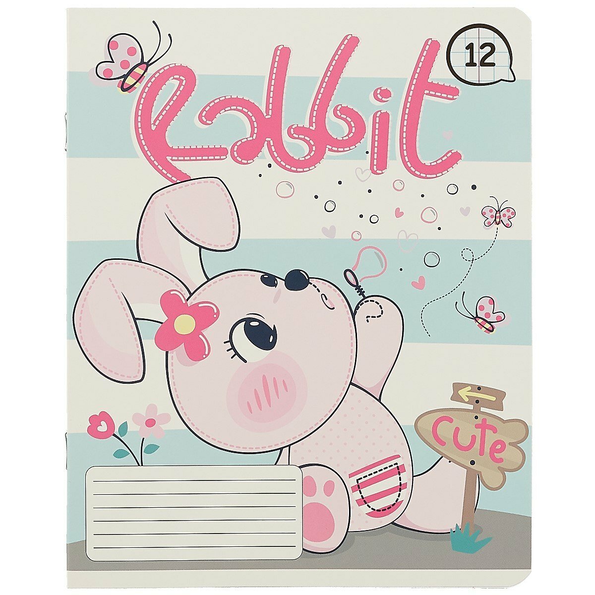 Тетрадь в клетку Academy Style, "Веселые зверята", 12 листов, в ассортименте