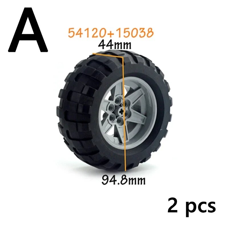 Колеса Lego Technic 54120 15038, черные, 2 шт.