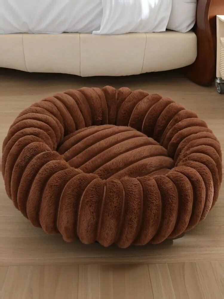 Гнездышко для длинношерстных питомцев — тёплое мягкое, для домашнего отдыха и сна 90cm