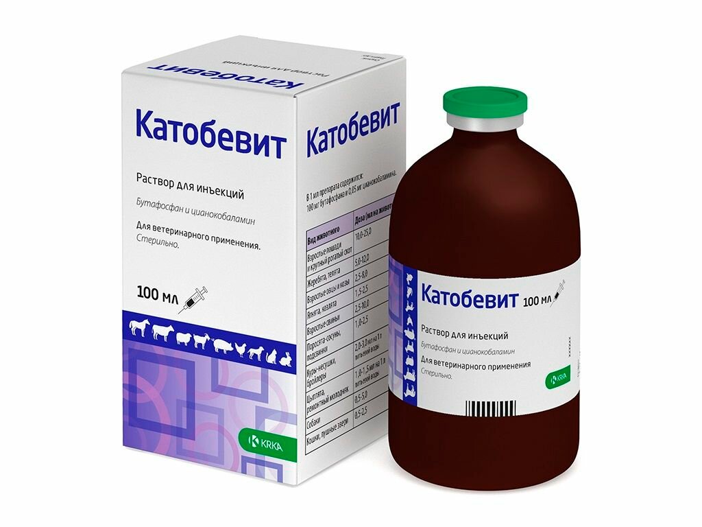 Катобевит, 100 мл, витаминный комплекс для животных, инъекционный раствор