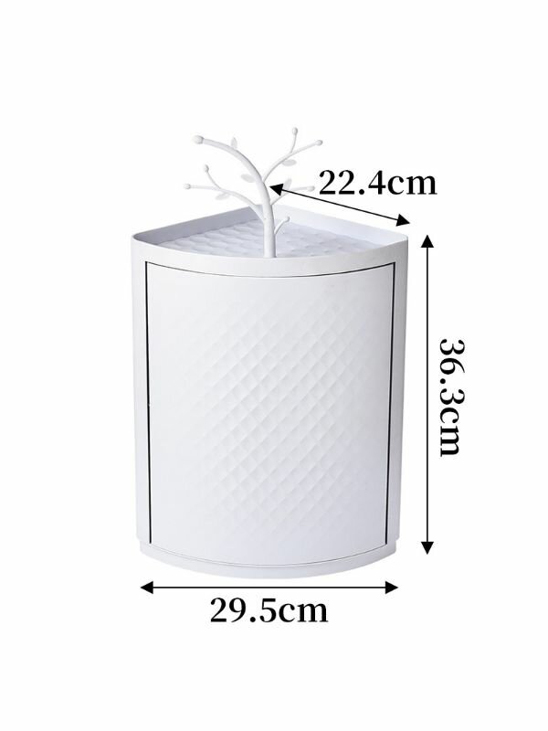 Полка для ванной комнаты настенная угловая самоклеящаяся, Поворотный угловой стеллаж для хранения вещей, 36.3x29.5x22.4 CM, белое