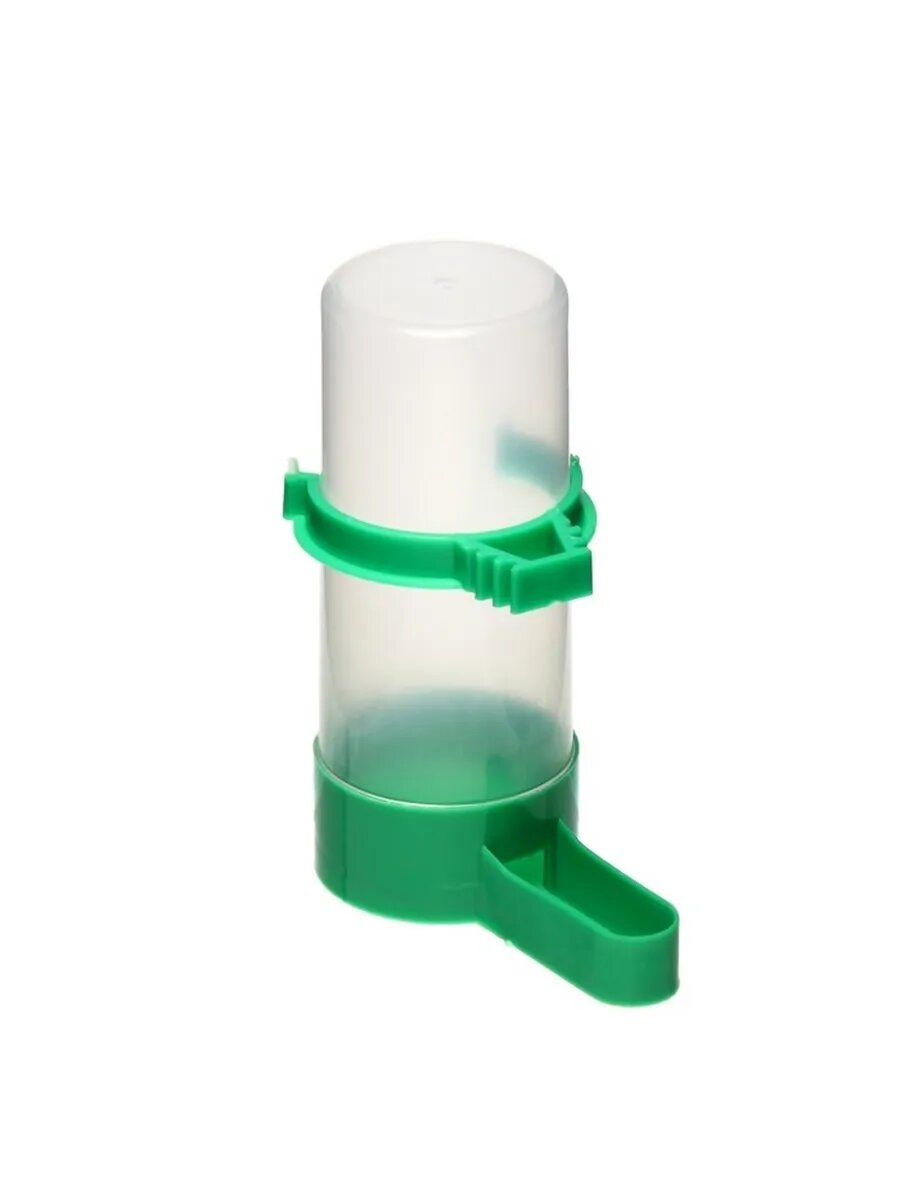 Компактная зелёная поилка и кормушка для мелких птиц