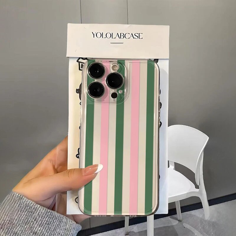 Чехол для iPhone 16 Pro Max, полоски, Clear-WQCS207