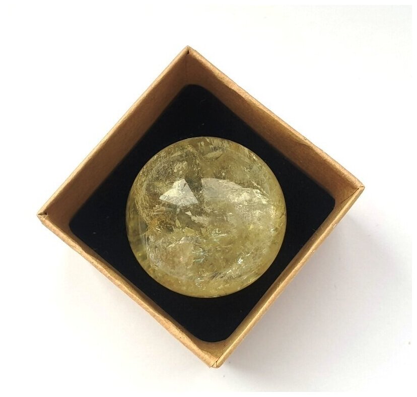 Интерьерный кварцевый шар 30-34,9 мм, "Цитрин", минерал, денежный магнит, фен-шуй, зона карьеры