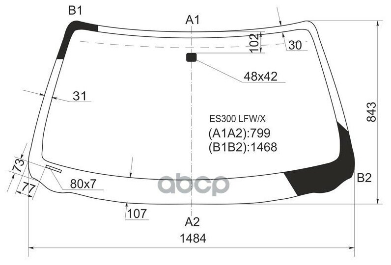Стекло лобовое Lexus ES 91-96 / Toyota Windom 91-96 XYG арт. ES300 LFW/X