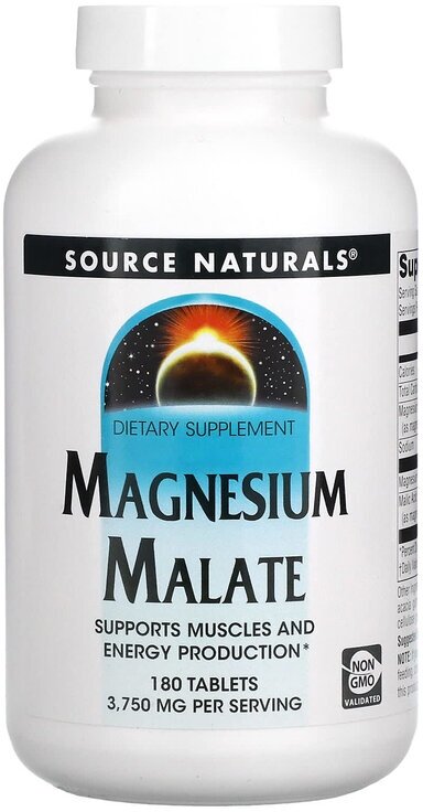 Source Naturals, малат магния, 3750 мг, 180 таблеток