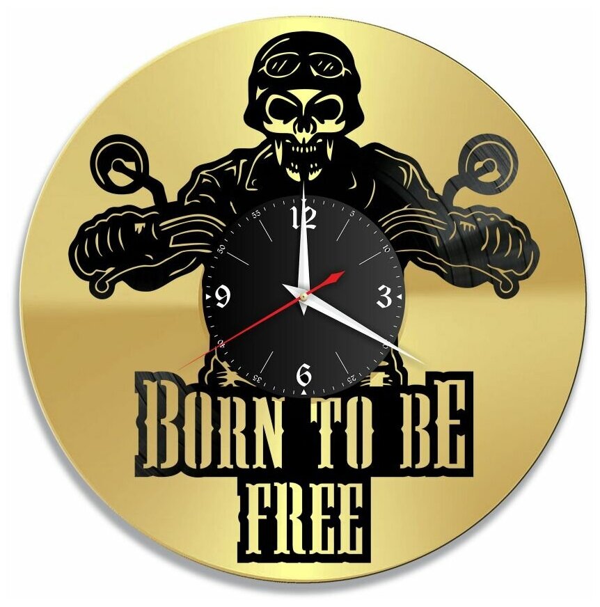 Часы из винила Redlaser "Мото, Born to be free, мотоцикл " VW-10447-1
