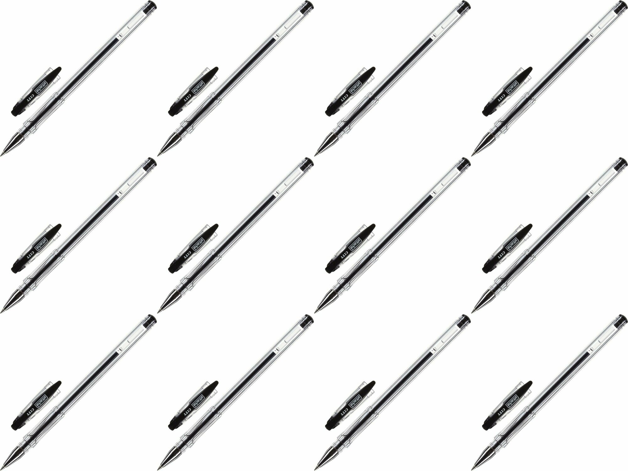 Attache Ручка гелевая неавтоматическая City 0,5 мм черный, 12 шт